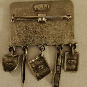 Accessories | Teacher Themed Silver Toned Pin | Poshmark